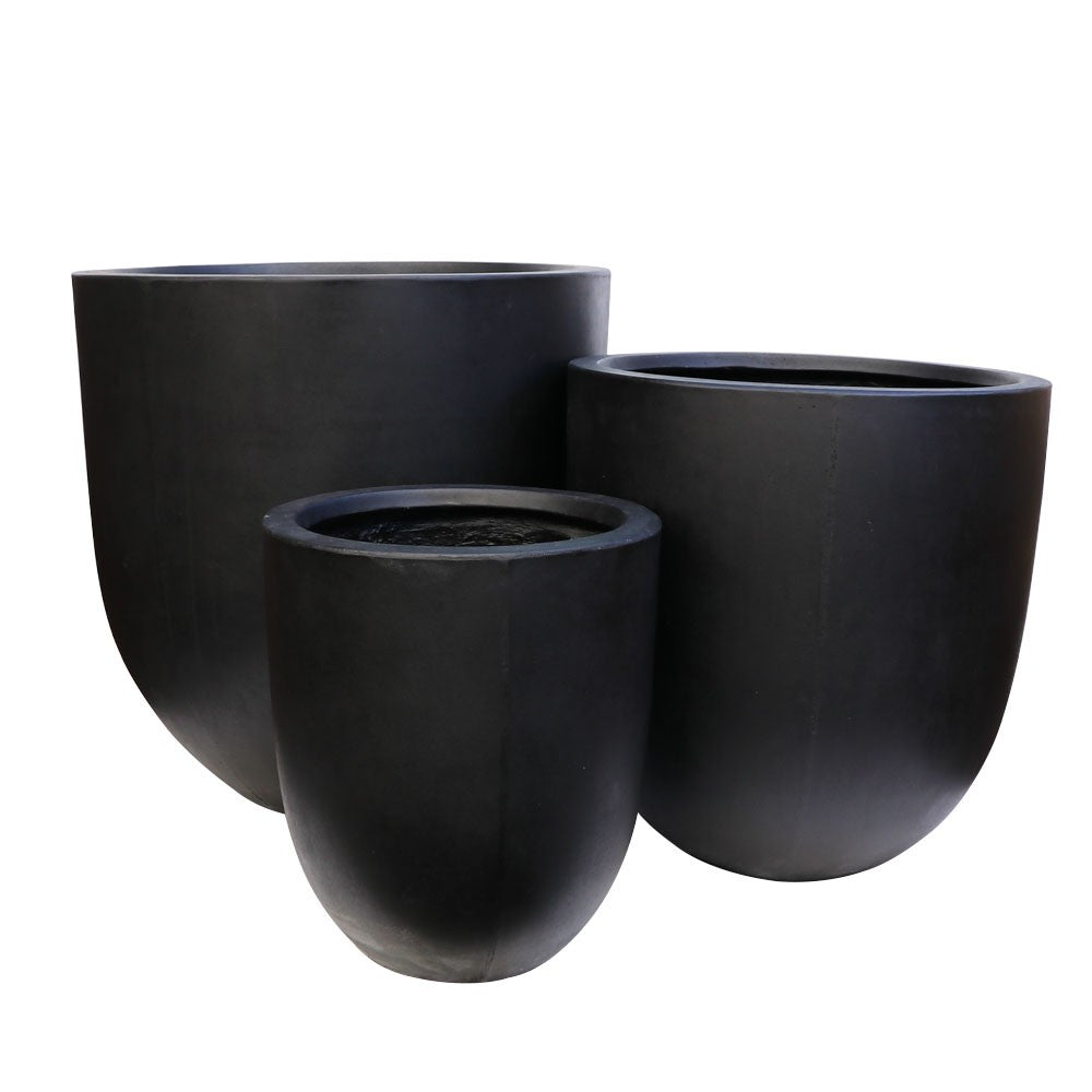 Westhampton Bullet Black Concrete Pot - Large | Coastal Style NZ